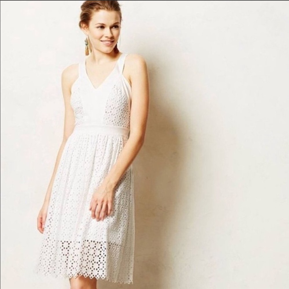 Anthro Leifsdottir Eyelet Dress - Gem
